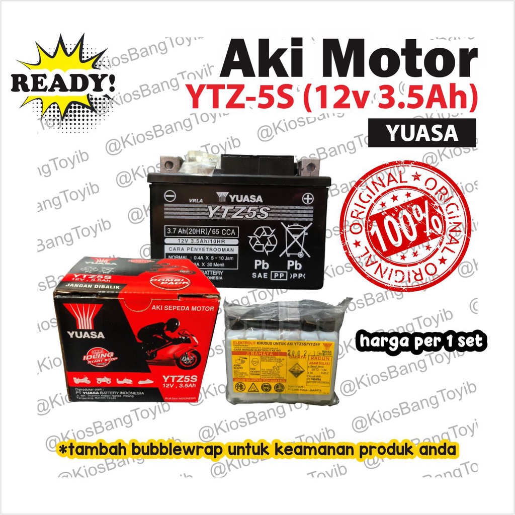 Jual Aki Sepeda Motor Beat Vario Supra Karisma Mio Verza (YUASA YTZ-5S ...