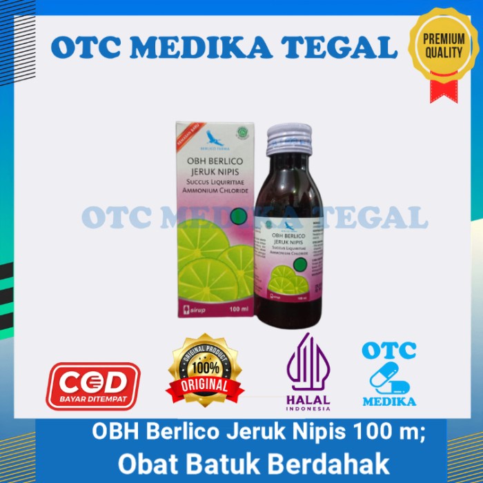 Jual OBH Berlico Jeruk Nipis 100 ml Obat Batuk Berdahak Rasa Jeruk ...