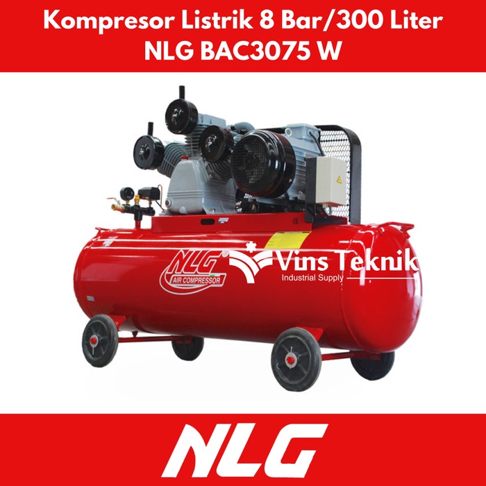 Jual Kompressor Angin NLG BAC3075 300L 7.5HP 8Bar Air Compressor BAC ...