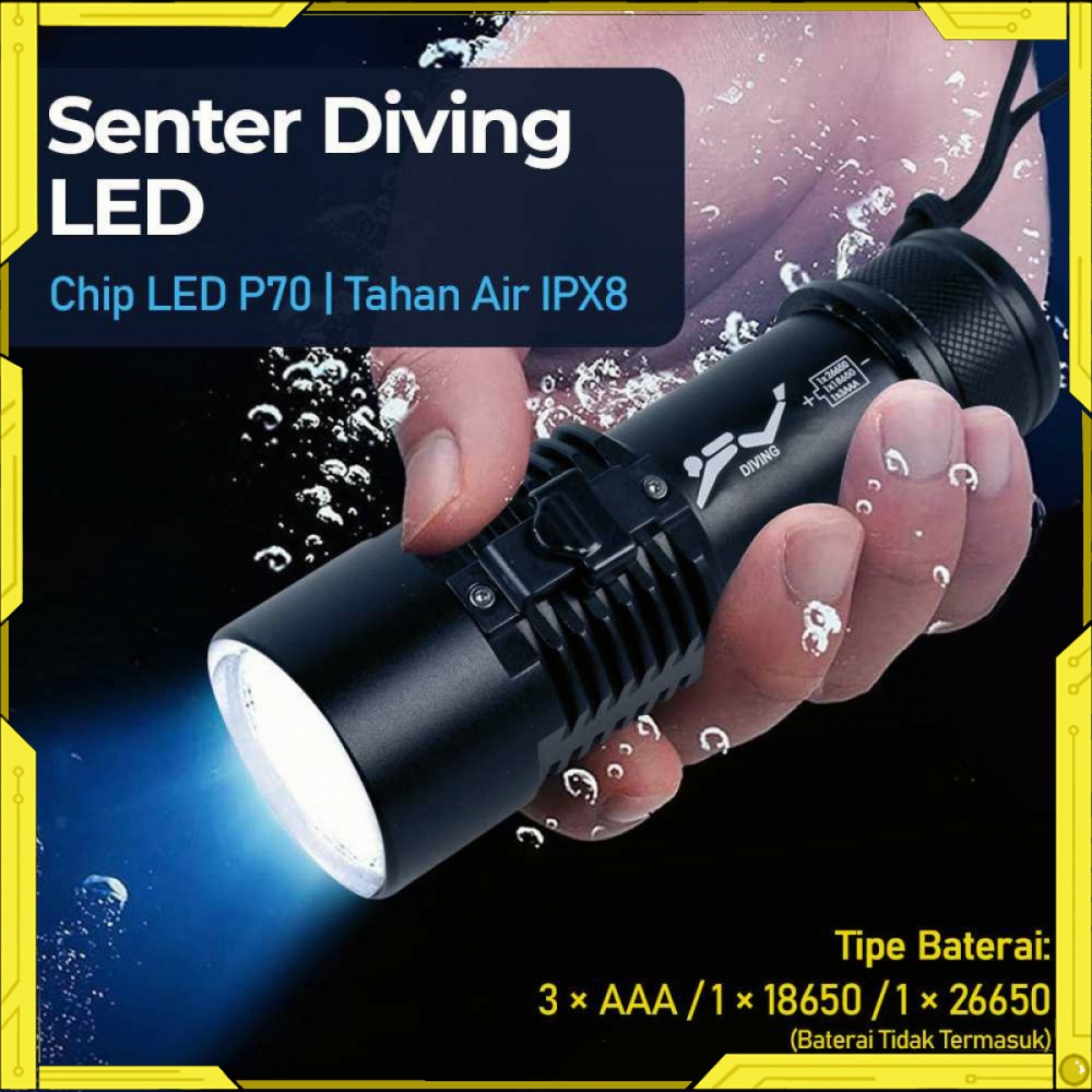 Jual Senter LED Diving Flashlight Long Range Waterproof P70 -ST426 ...