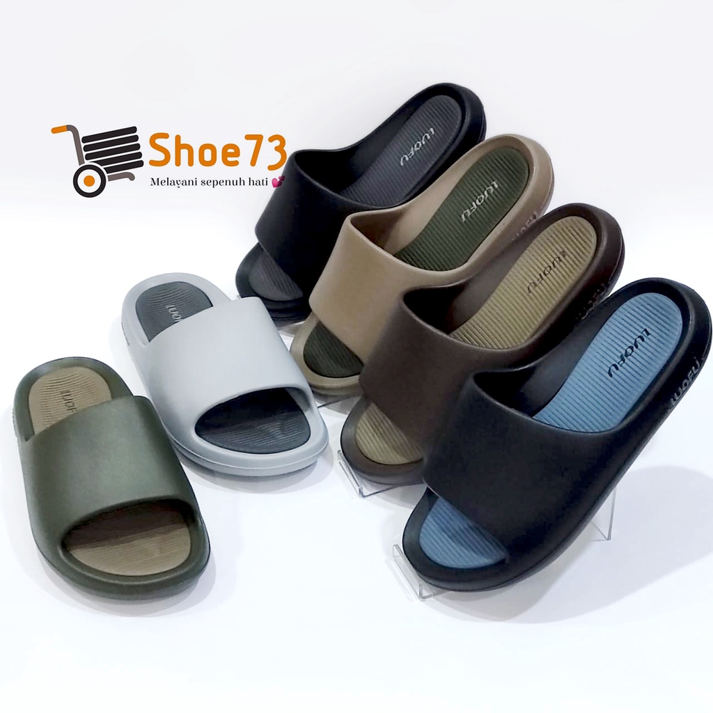 Jual LUOFU E 6232 - E01LK SIZE 40-44 ORIGINAL l Sandal Selop jelly pria ...