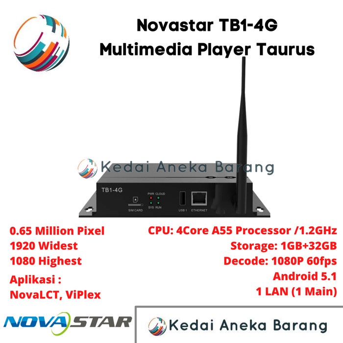 Jual Novastar Taurus TB1 TB1-4G Multimedia Player LED Videotron ...