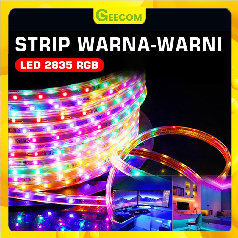 Jual Lampu LED Strip 2835 Warna Warni / LED Strip 2835 RGB 220V Per ...