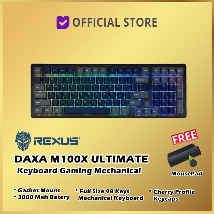 Jual Rexus Daxa M100X Ultimate Keyboard Gaming Mechanical M100 X M 100 ...