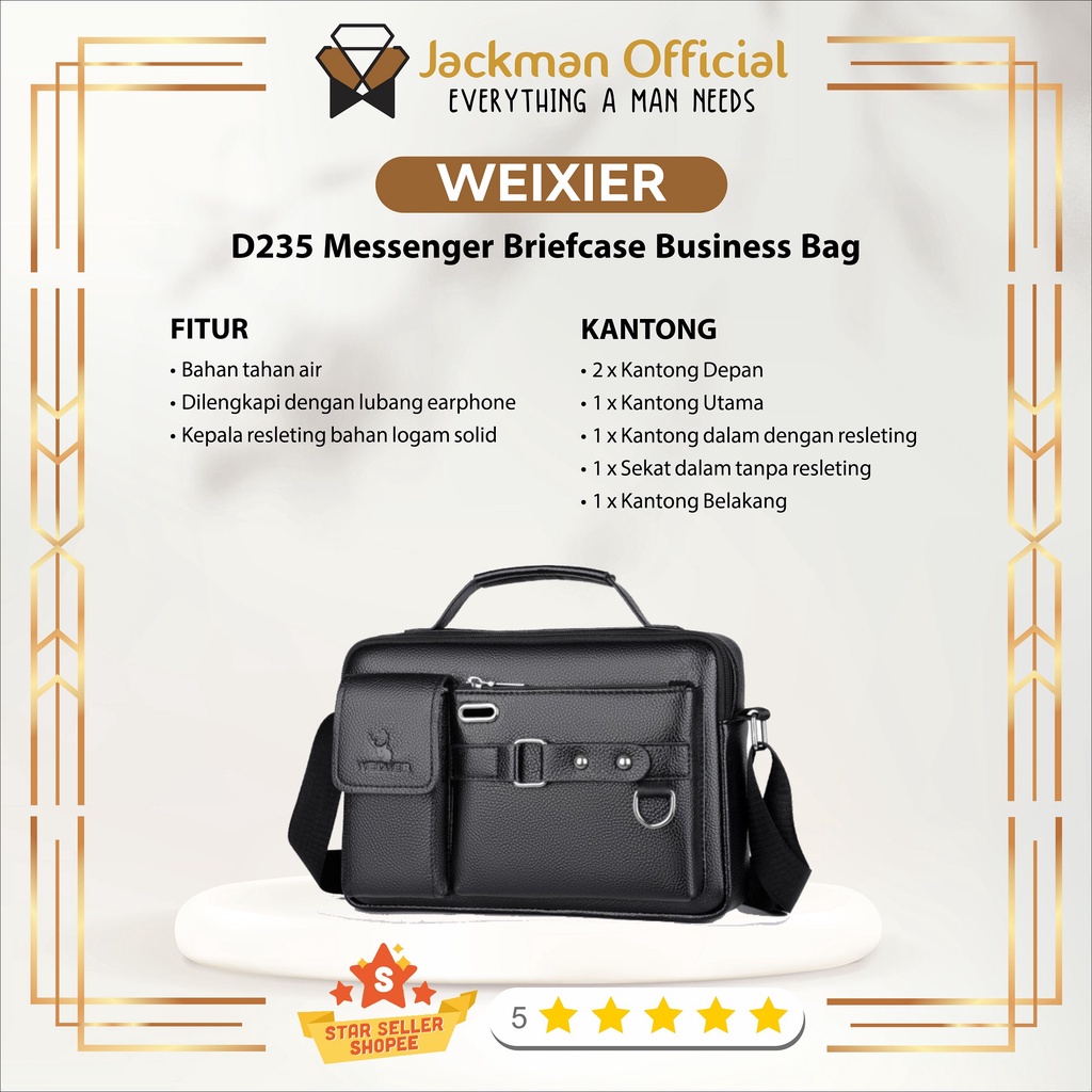 Jual JACKMAN D235 Messenger Briefcase Business Bag - Tas Kantor Kerja ...