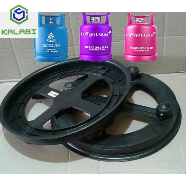Jual Tempat Tatakan Roda Tabung Gas Elpiji Galon pot bunga lori bulat ...