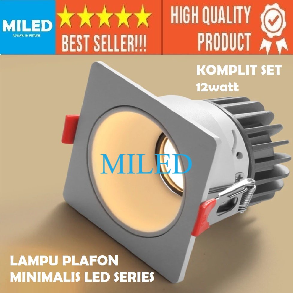 Jual LAMPU DOWNLIGHT LED 12 WATT / LAMPU PLAFON MODEL KOTAK / LAMPU ...