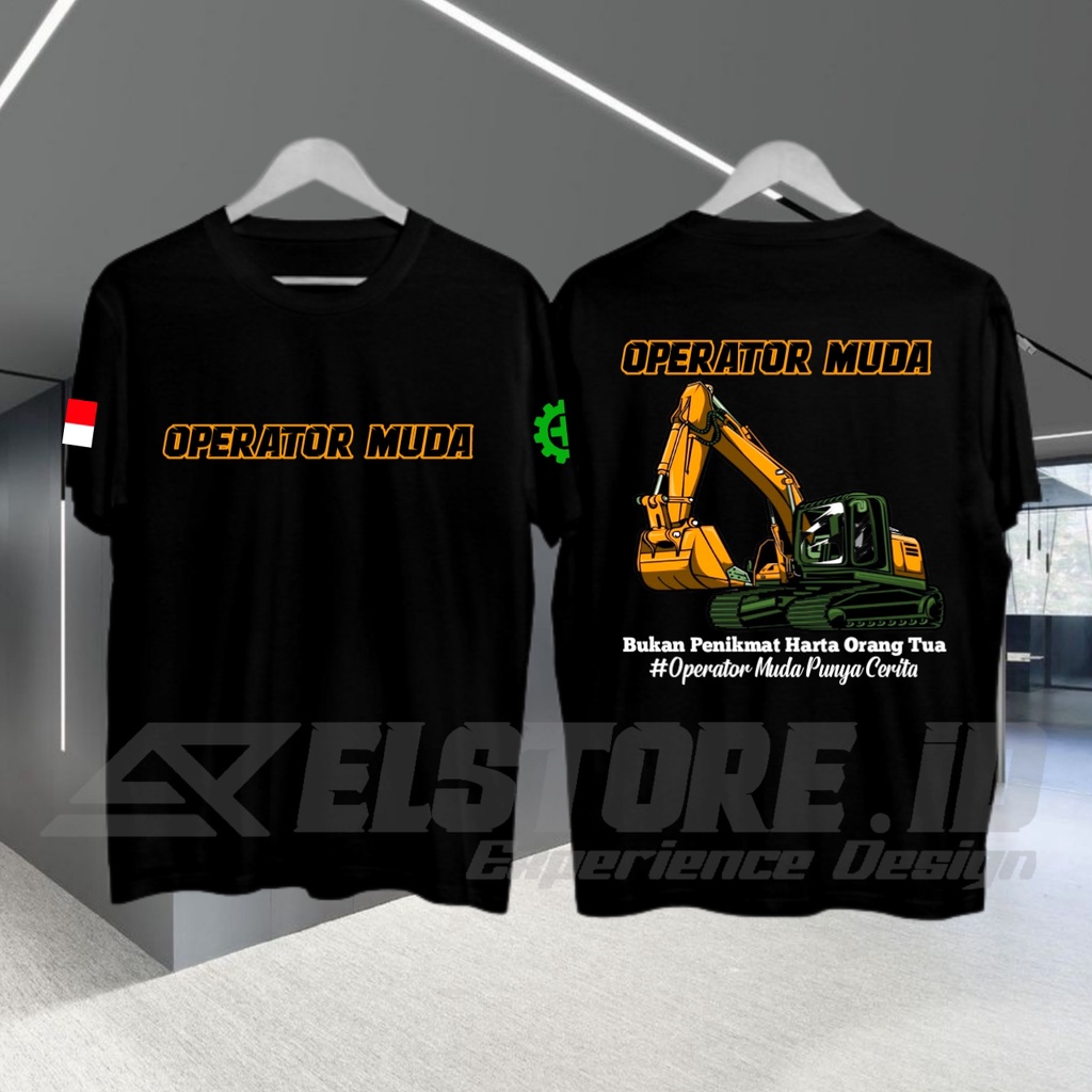 Jual PROMO Kaos Distro premium OPERATOR MUDA EXCAVATOR Bisa Custom nama ...