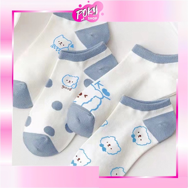 Jual POKY - K5703 Kaos Kaki Semata Kaki Blue Bear / Kaos Kaki Wanita ...