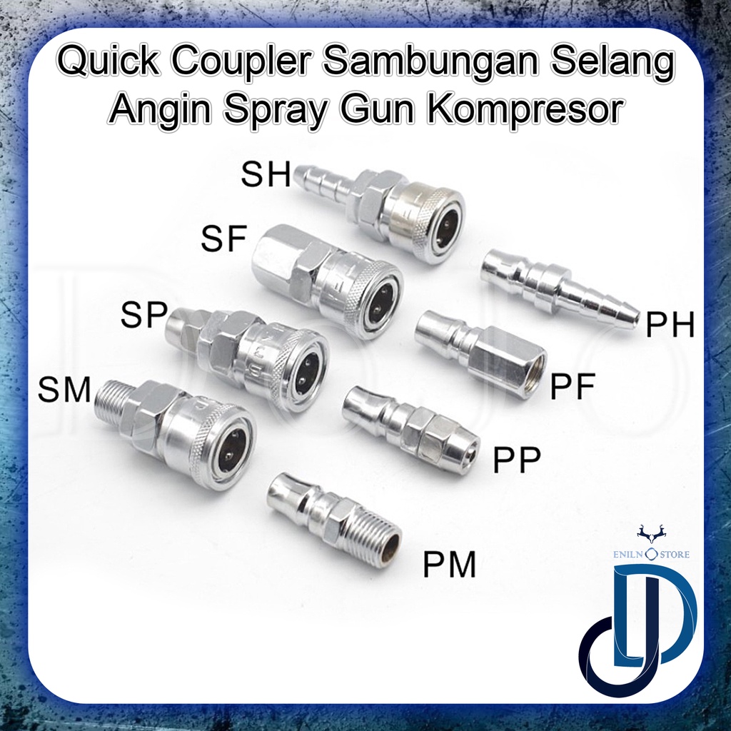 Jual Quick coupler SAMBUNGAN SELANG ANGIN Spray Gun Kompresor | Shopee ...