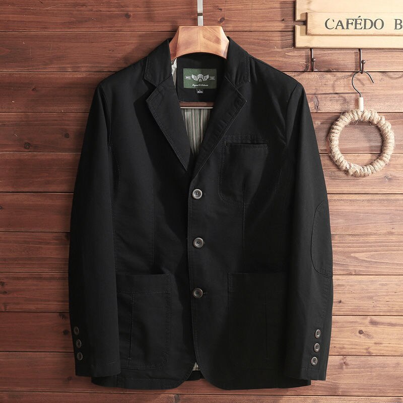 Jual Jaket Jas Blazer Pria Long Coat Pria Korea Bahan Catton Dril ...