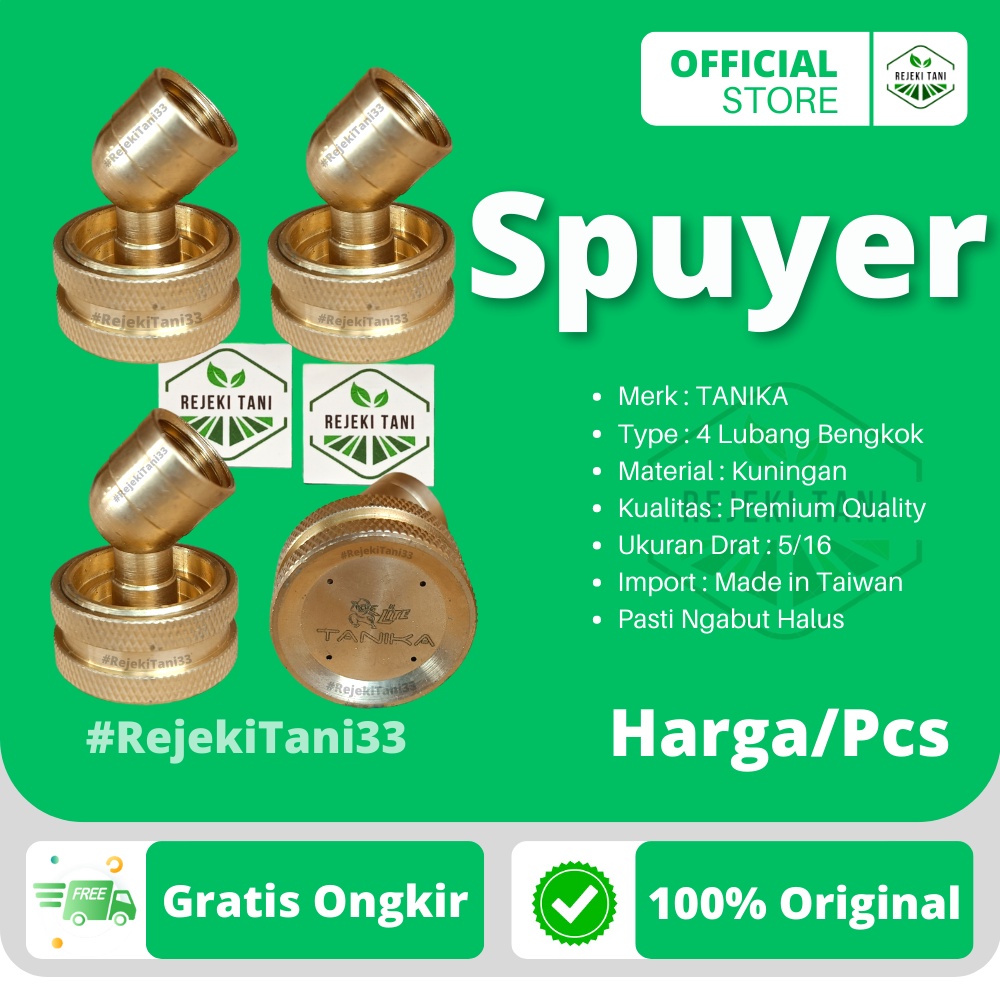 Jual Nozzle Sprayer TANIKA 4 Lubang Kuningan Spuyer Semprot Pertanian ...
