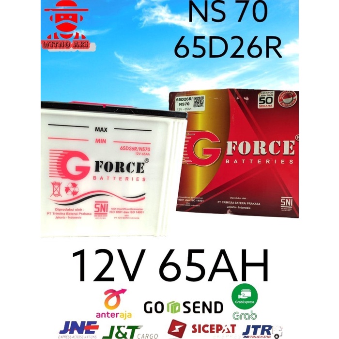 Jual aki basah ns70 65d26r 12v65ah g force captiva bensin, hino bus ranger | Shopee Indonesia