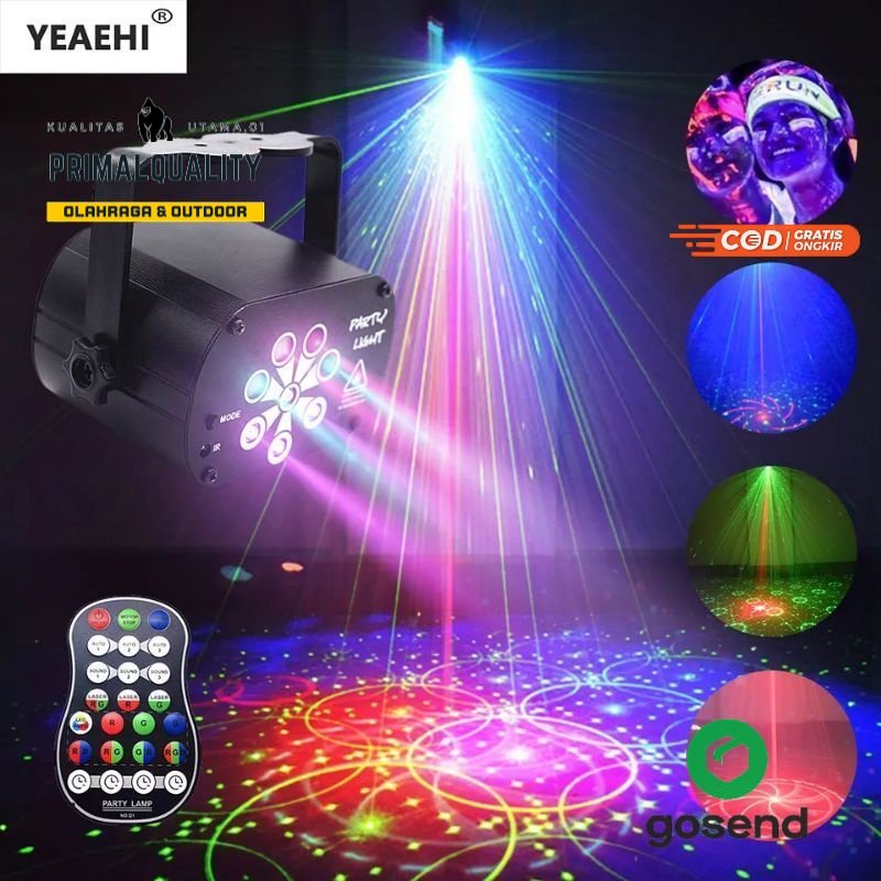 Jual Proyektor Laser Disko Dj Led Lampu Panggung Mini dengan Remote ...