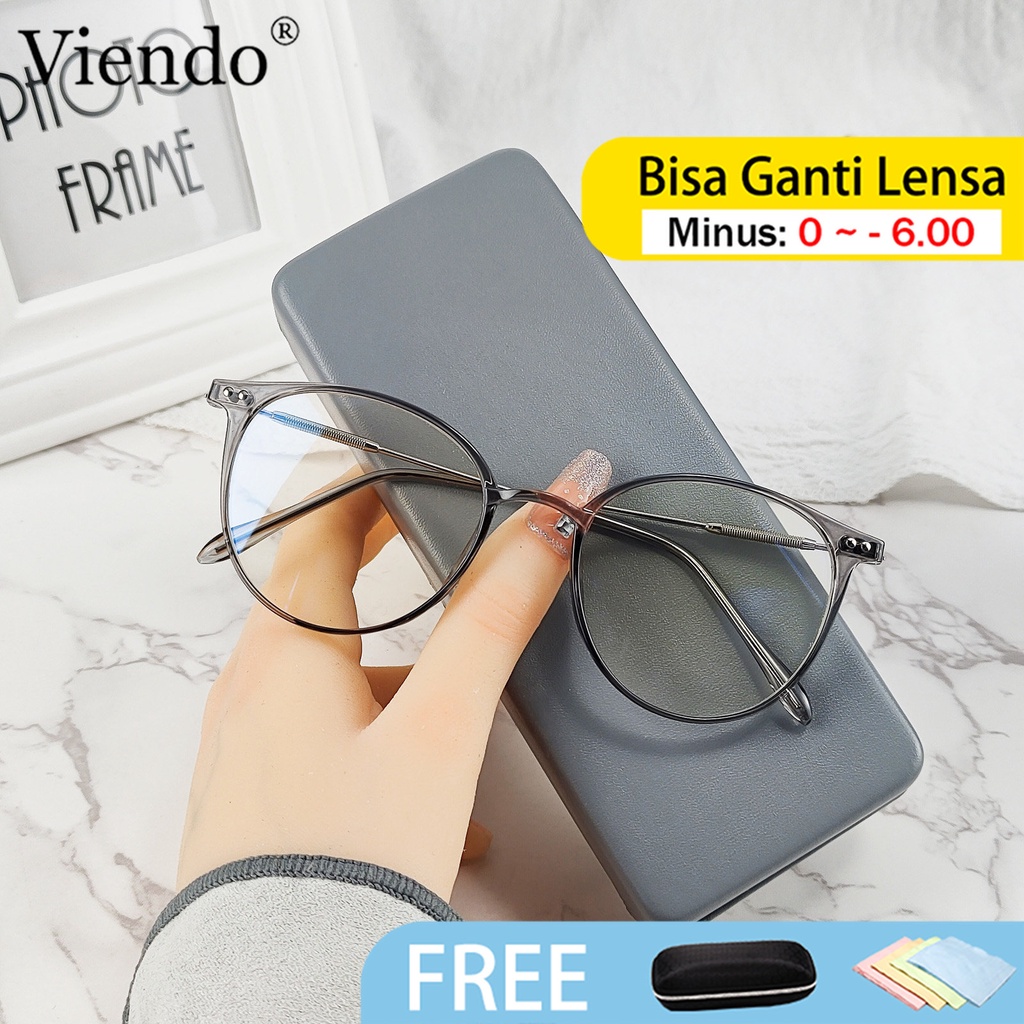 Jual Viendo Kacamata Minus Anti Radiasi Photocromic Bluecromic Wanita ...