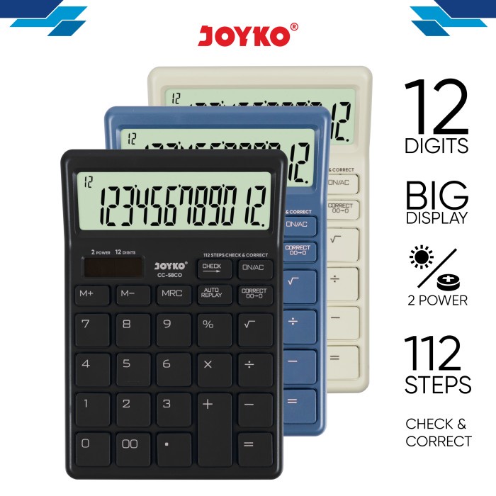 Jual Calculator Kalkulator Joyko CC-58CO 12 Digits | Shopee Indonesia