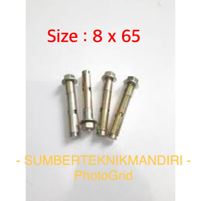 Jual DYNA BOLT M8 X 65 / DYNABOLT 8 X 65 / BAUT BETON M8 X 65 @250PCS ...