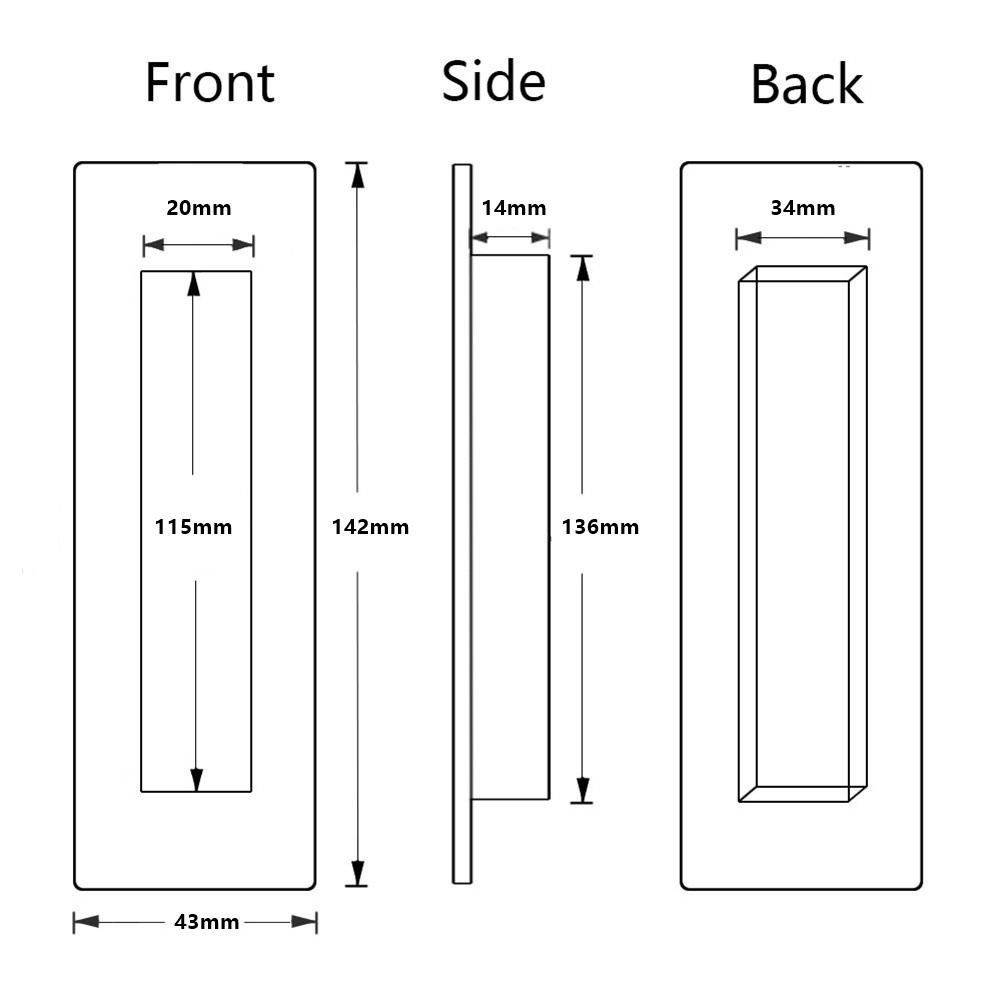 Jual 2 Potong Pegangan Pintu Tersembunyi Aluminium Hitam Digunakan ...