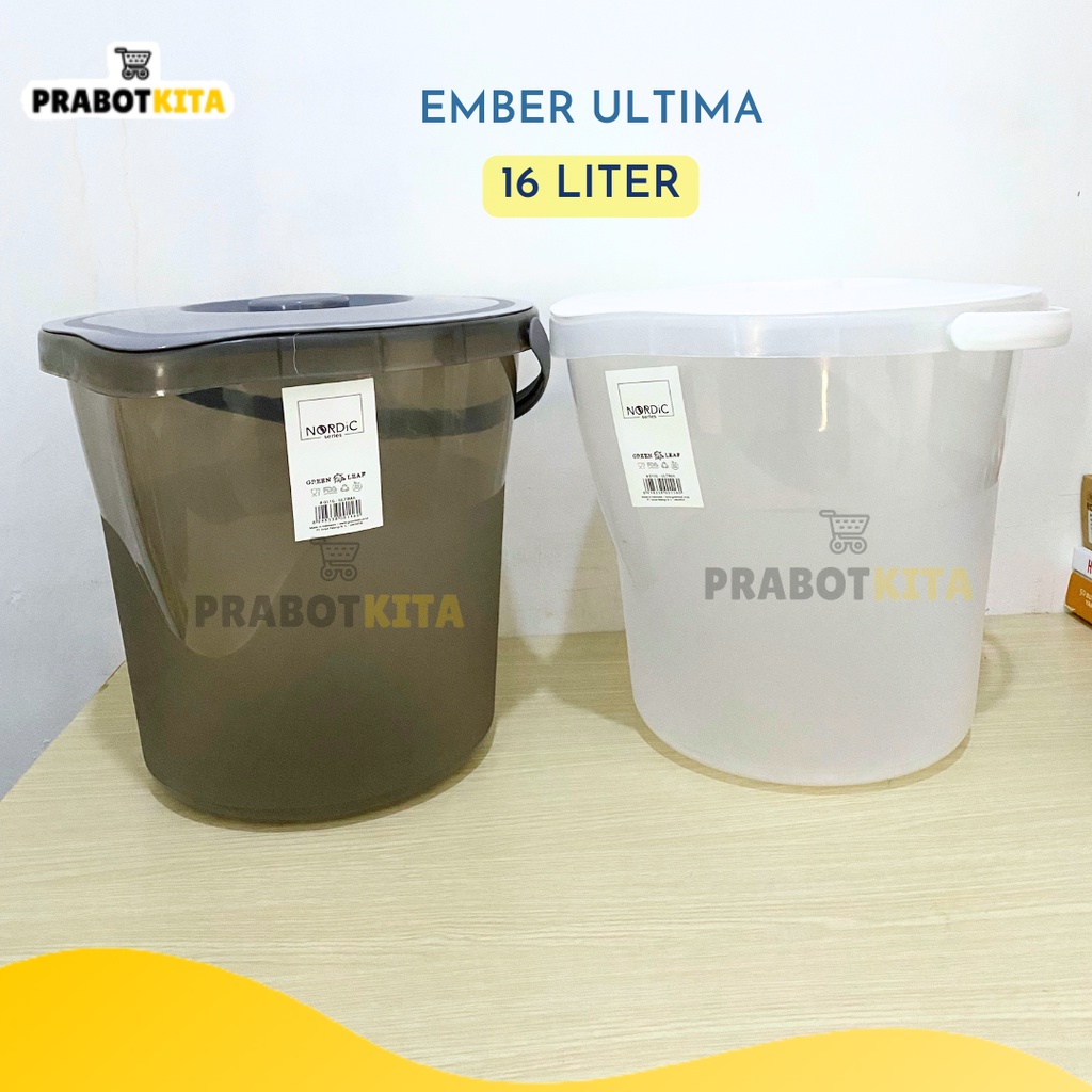 Jual Ember Plastik dengan Tutup Putih Abu - Ultima / Ember Cuci ...
