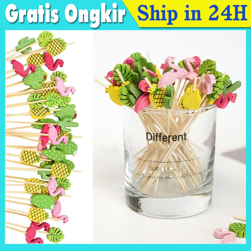 Jual 100pcs Tusuk Dessert Sekali Pakai / Tusuk Cocktail / Tusuk Kaido ...