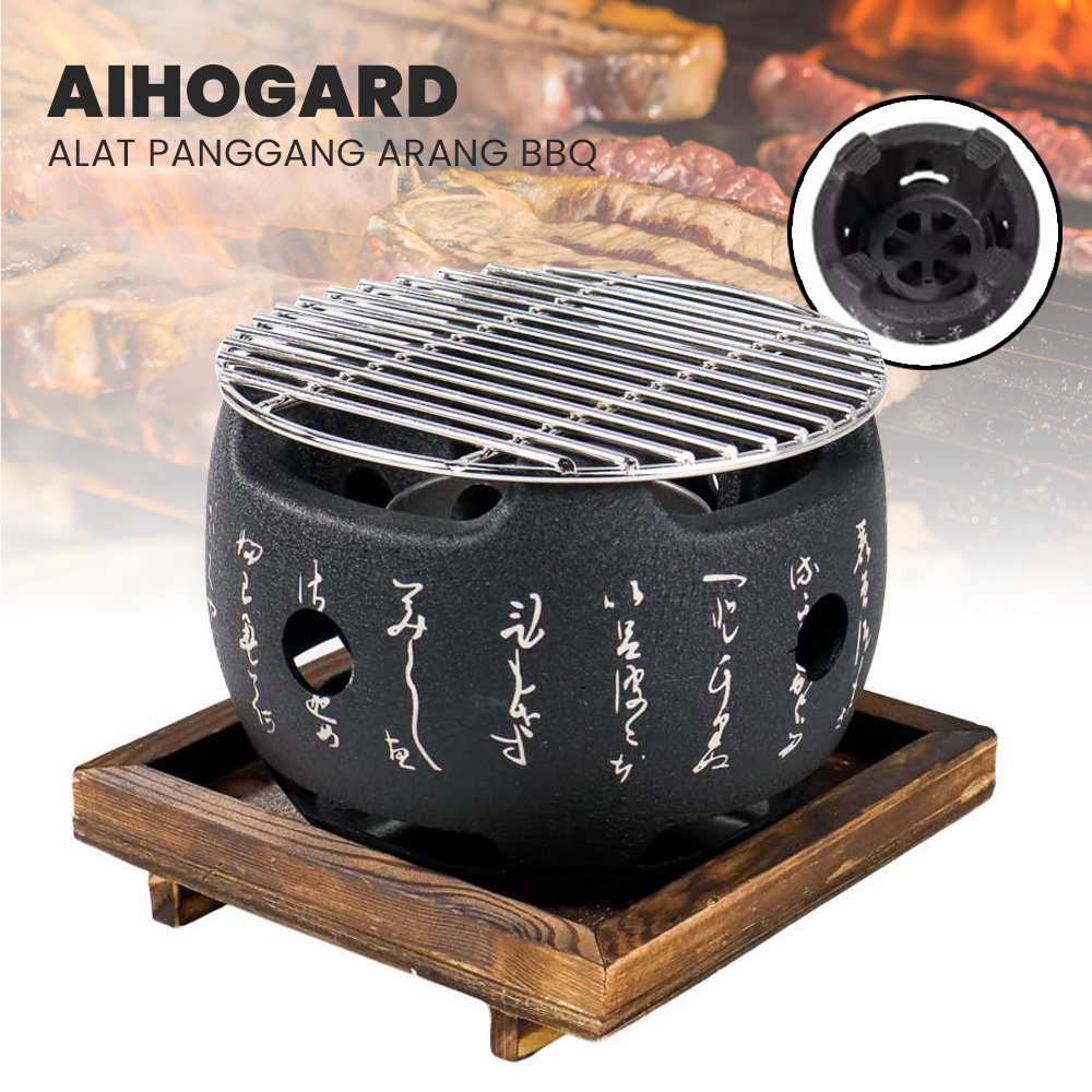 Jual Alat Panggang Arang BBQ Japanese Grill Stove 15x15cm - Black ...