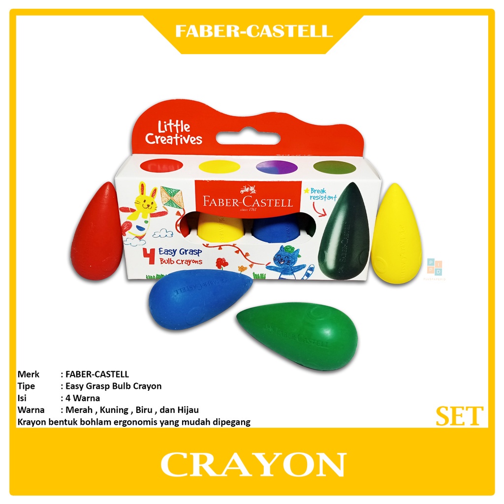 Jual FABER-CASTELL - Easy Graps Bulb Crayons - Set | Shopee Indonesia