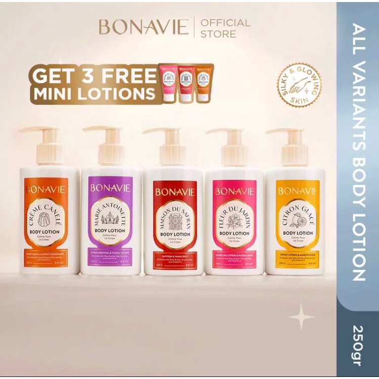 Jual Bonavie Body Lotion Total Confidence Package (Citron Glace, Creme ...