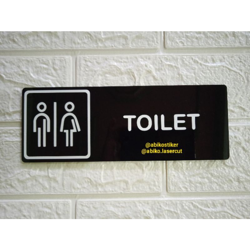 Jual Unik sign board toilet ukuran 8x22 cm - toilet umum - papan toilet ...