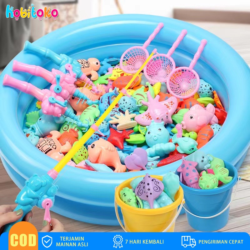 Jual COD 50PCS MAINAN PANCING IKAN MAGNET DAN KOLAM PANCINGAN MAGNET ...