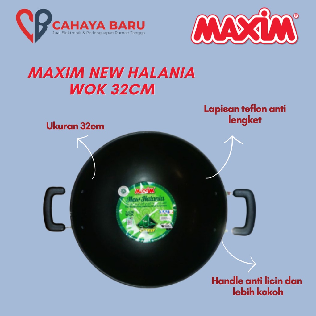 Jual MAXIM NEW HALANIA WOK 32CM | Shopee Indonesia