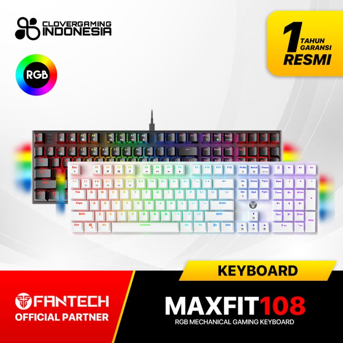 Jual Fantech MAXFIT108 RGB - MK855 MAXFIT 108 Mechanical Gaming ...