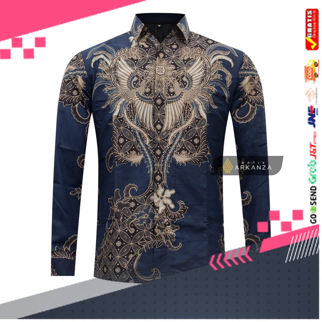 Jual BATIK STYLE JAWA KEREN TERLARIS /BATIK ARKANZA Motif NARESWARA NAVY Kemeja Batik Pria ...