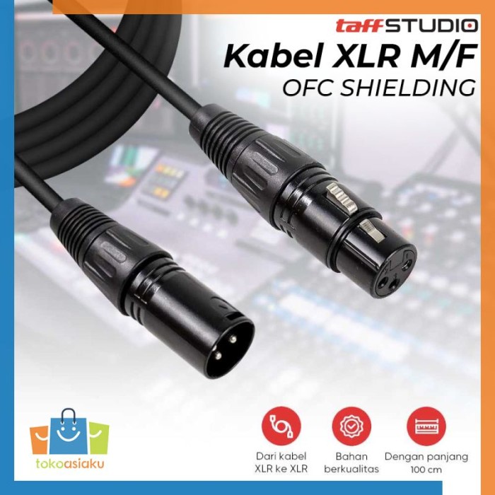 Jual Kabel Mic Microphone Kabel XLR M/F OFC Kabel Jack Canon 100 cm ...