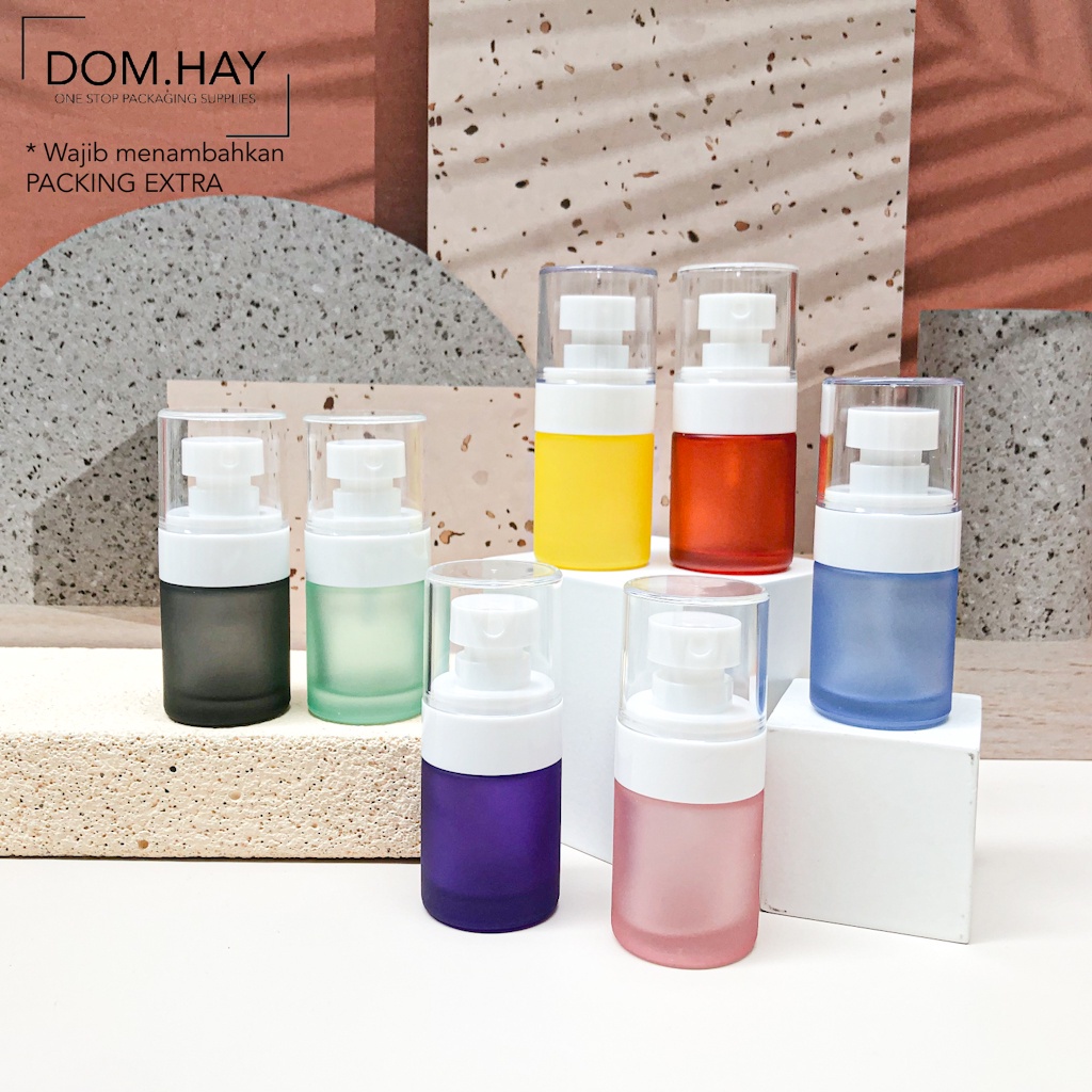 Jual 20ml Botol Spray Clear Kaca Frosted Doff Warna 7PS Face Mist Hair ...