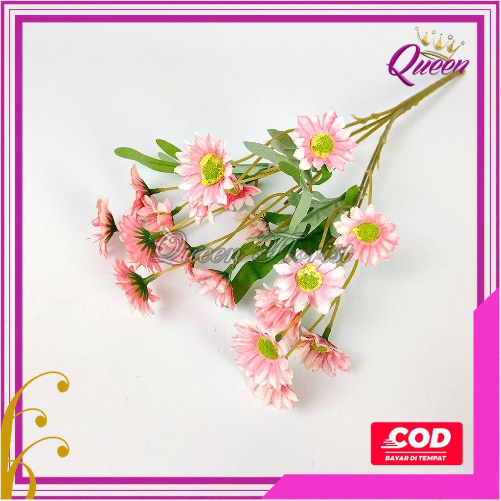 Jual Bunga daisy / Desi monstera cabang 7 - Bunga plastik palsu - bunga Mawar Krisan Aster ...