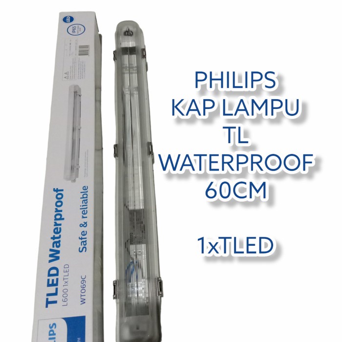 Jual PHILIPS Kap Lampu WT069C TCW060 WATERPROOF TL 1x18w 60cm LED 1x8w ...