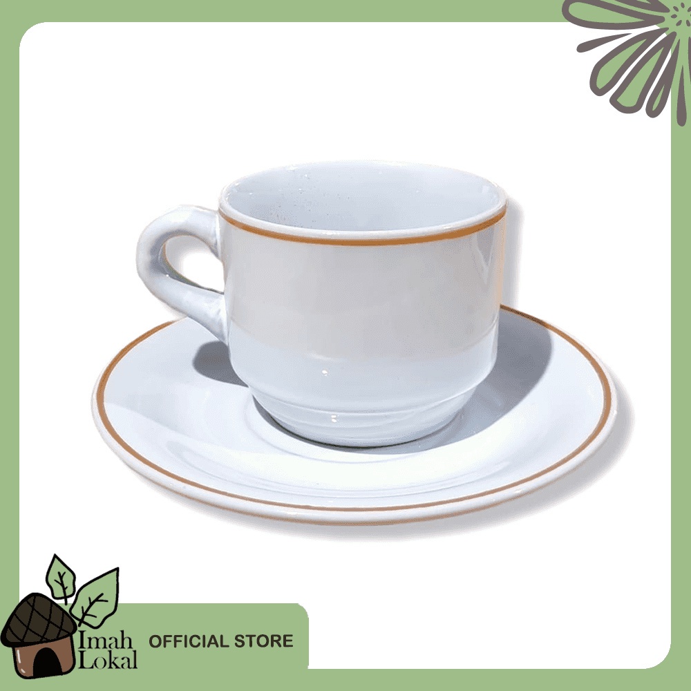 Jual Cangkir Set Putih 6pcs Keramik Lucky Gelas Cafe Minum Kopi Teh ...