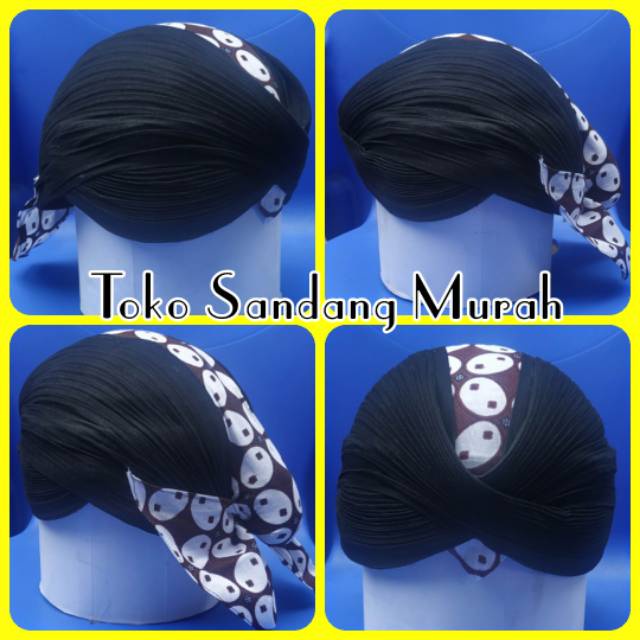 Jual Lurik Blangkon jogja lipat Hitam Kombinasi Batik - Busana jawa ...