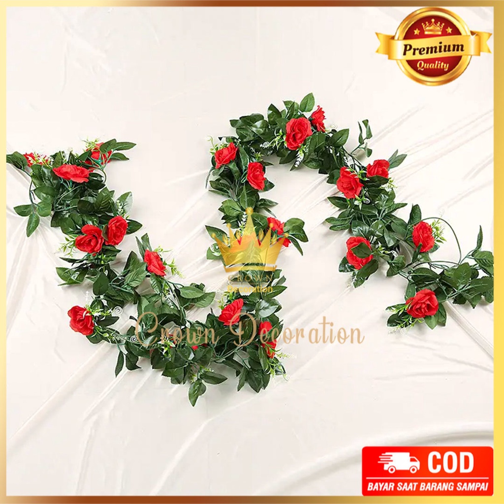 Jual Bunga Rambat Juntai Garlan Rose X10 - Bunga Rose X10 Artificial ...