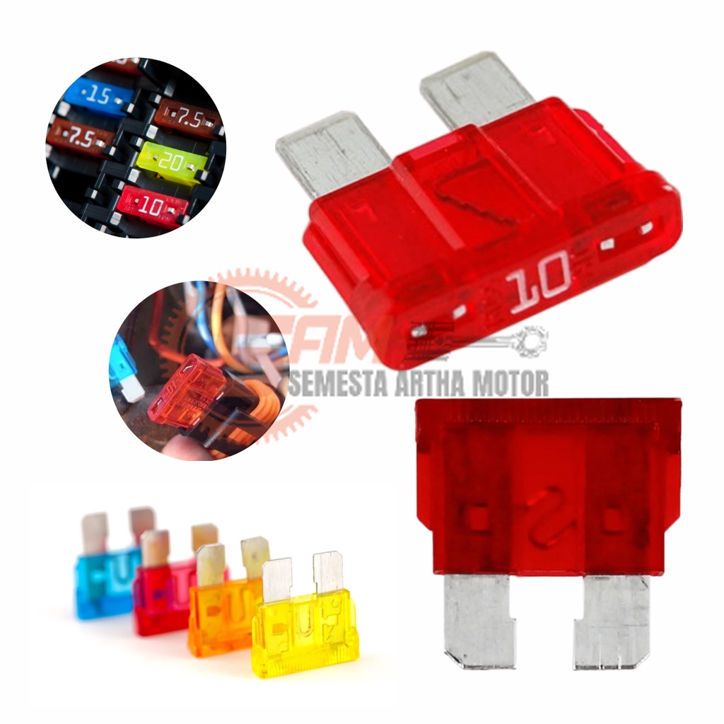 Jual Sekring Tancap Fuse Blade Besar 5A 7,5A 10A 15A 20A 25A 30A Sikring Colok Ampere | Shopee ...