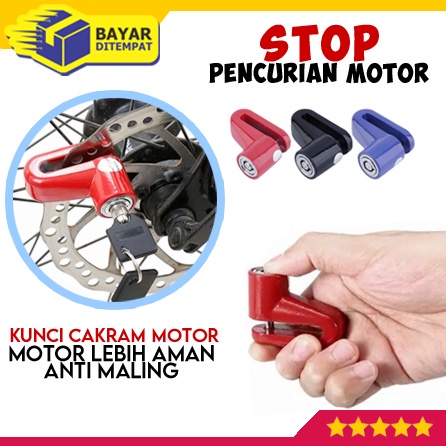 Jual Kunci Cakram Motor Anti Maling Gembok Rem Sepeda Moto Motorcycle ...