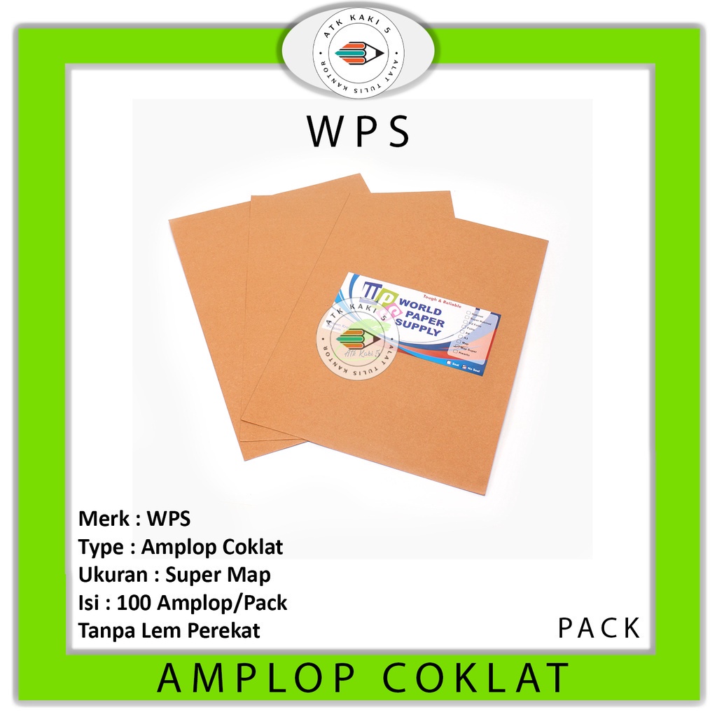 Jual WPS - Amplop Coklat Ukuran Super Map - Pack | Shopee Indonesia