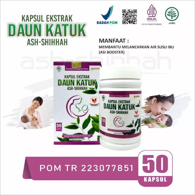 Jual BPOM KAPSUL DAUN KATUK ASH SHIHHAH ASI BOOSTER 50 Kapsul MENINGKATKAN PRODUKSI ASI BUSUI ...