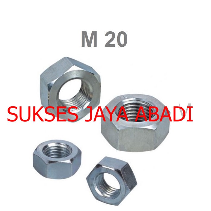 Jual MUR HEX / HEX NUT PUTIH M20 / MUR PUTIH / MUR HEXAGON / MUR KUNCI ...