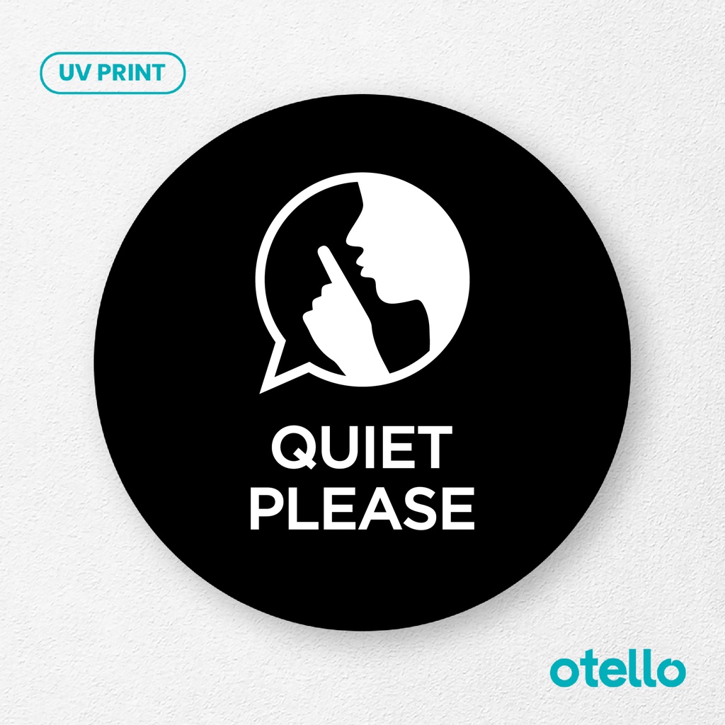 Jual Quiet Please Signage Board Akrilik Tempel Dinding Papan Acrylic ...