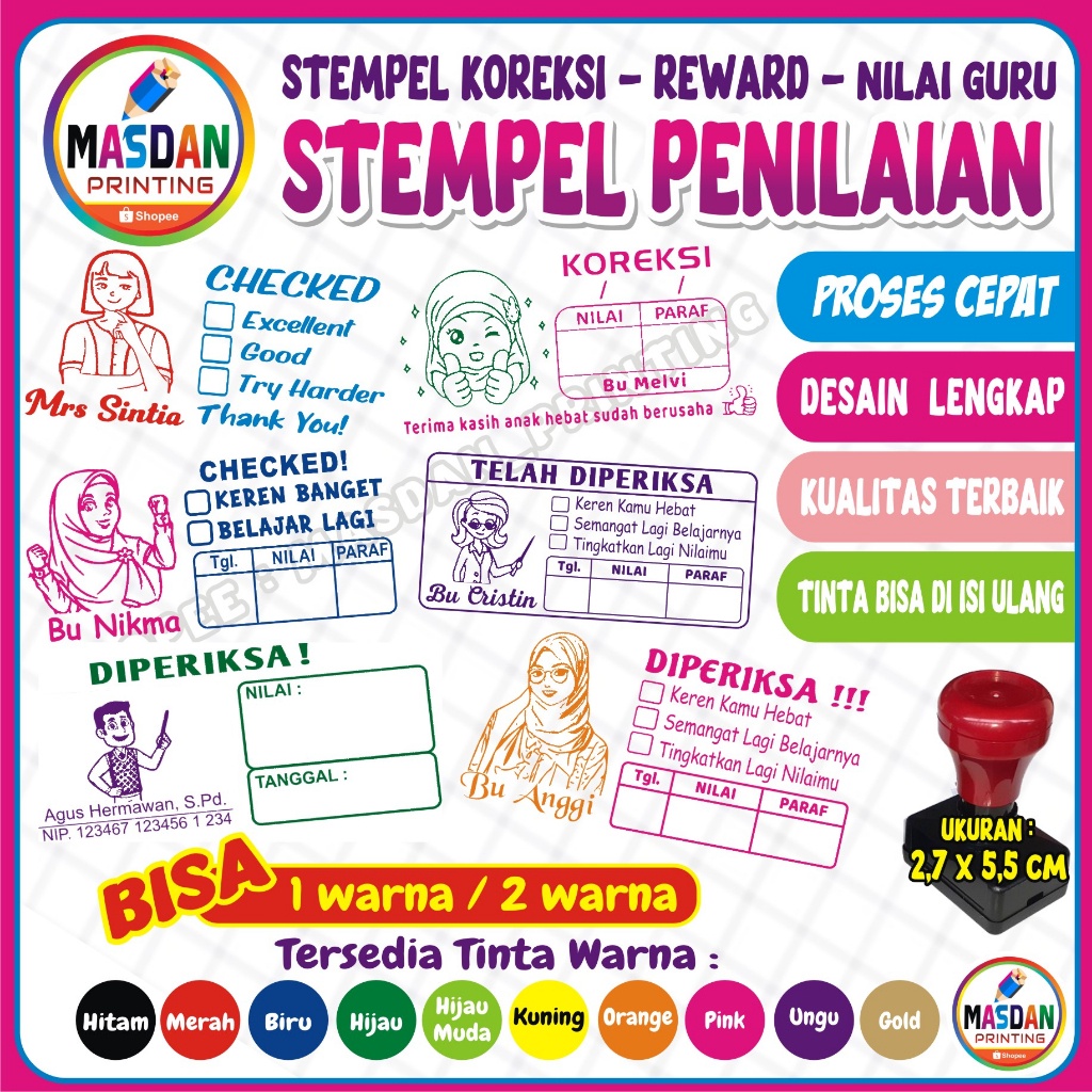 Jual Termurah STEMPEL PENILAIAN / STEMPEL REWARD / STEMPEL NILAI GURU ...