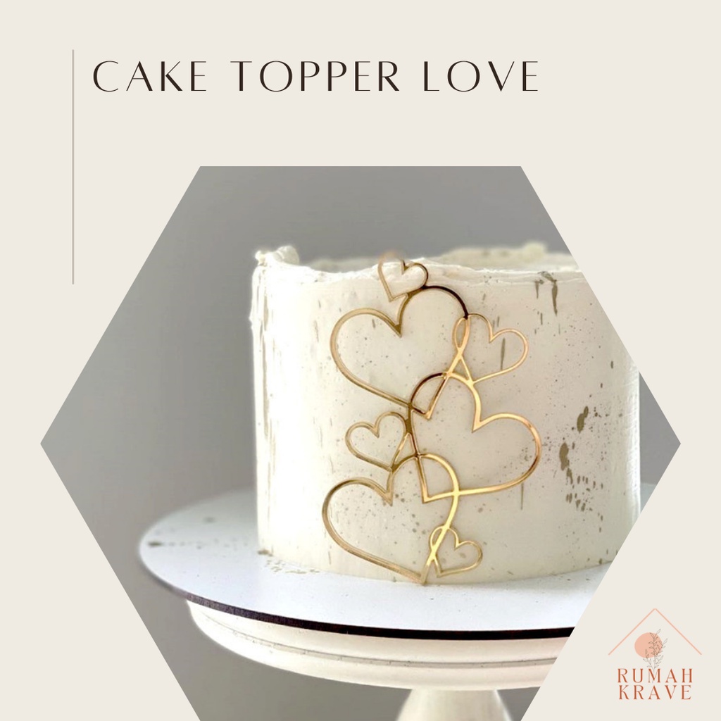 Jual RUMAH KRAVE - Cake Topper Love Hati Akrilik Acrylic | Shopee Indonesia