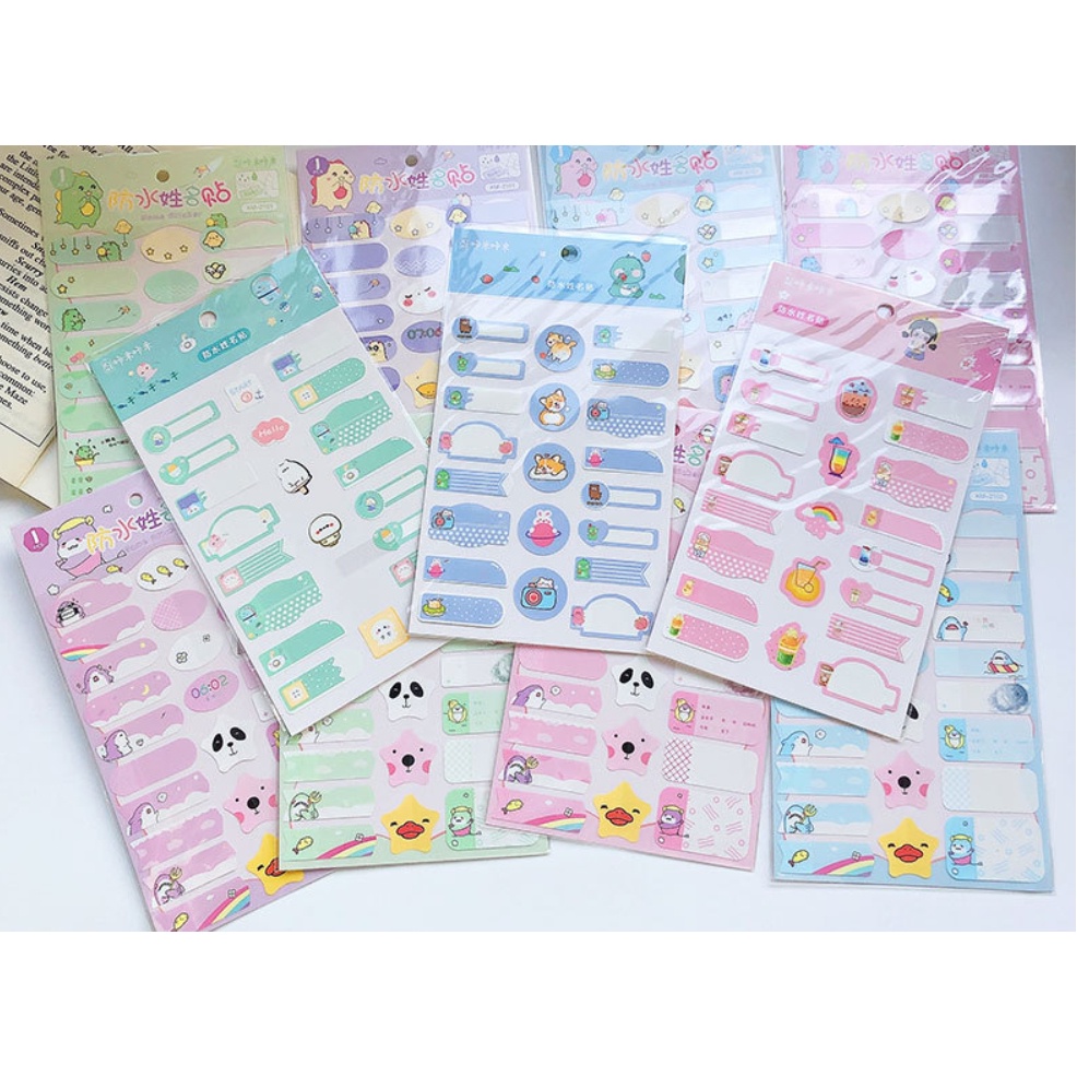 Jual CP Sticker Label Nama Waterproof Anti air / Stiker Label Nama CUTE ...