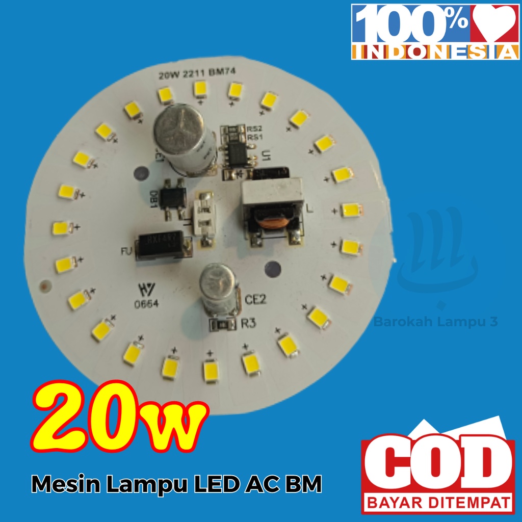 Jual PCB Lampu LED / 20 Watt / BM 20w / PCB Lampu LED AC / Mesin Lampu ...