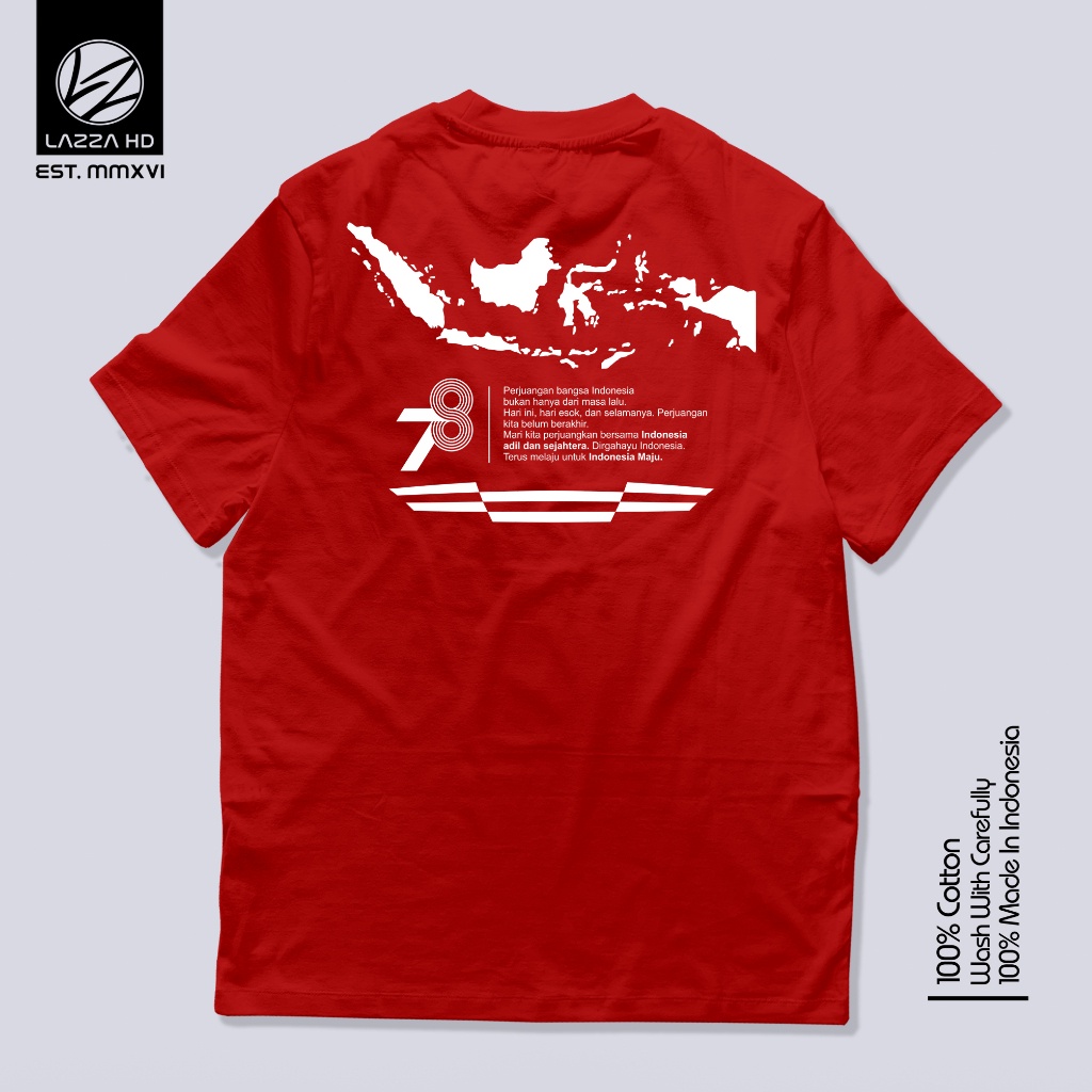 Jual Kaos Baju Distro HUT RI Ke-78 Kemerdekaan Peta Indonesia Republik Indonesia 1945 2023 Terus ...